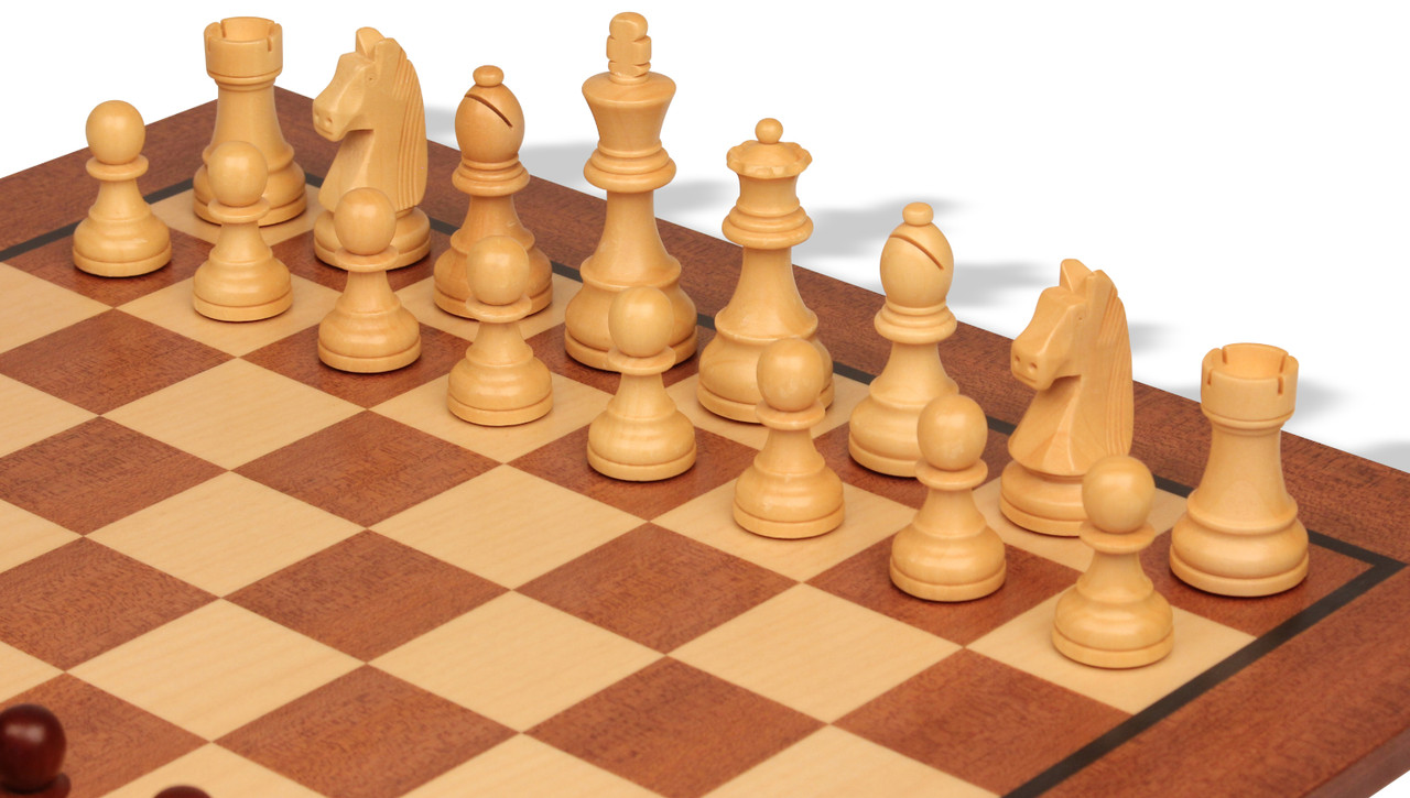 Staunton Chess Set: Mahogany Board with 3.75" King