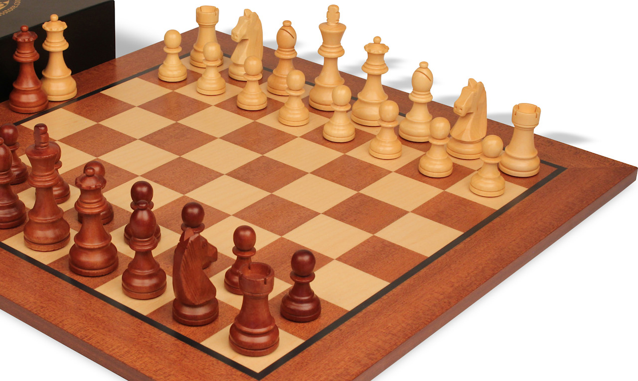 Tournament Standard Staunton Chess Set Walnut Stained & Natural Pieces ...