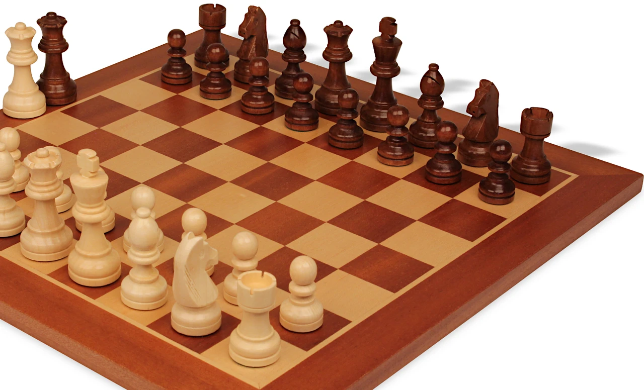 Standard Staunton Chess Set - Walnut & Natural Pieces - Standard ...