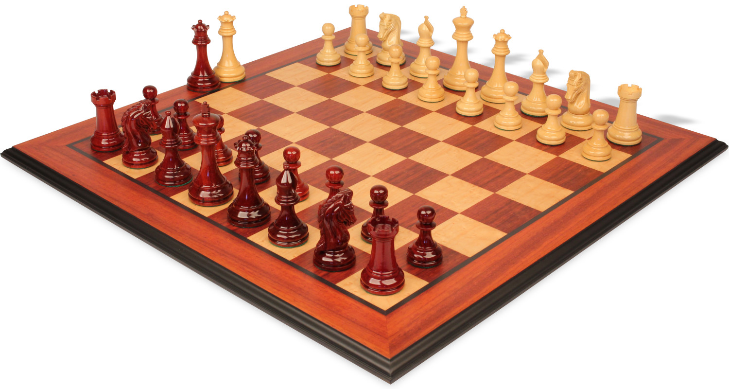 The Craftsman Series Chess Set Padauk & Boxwood Pieces with Padauk ...