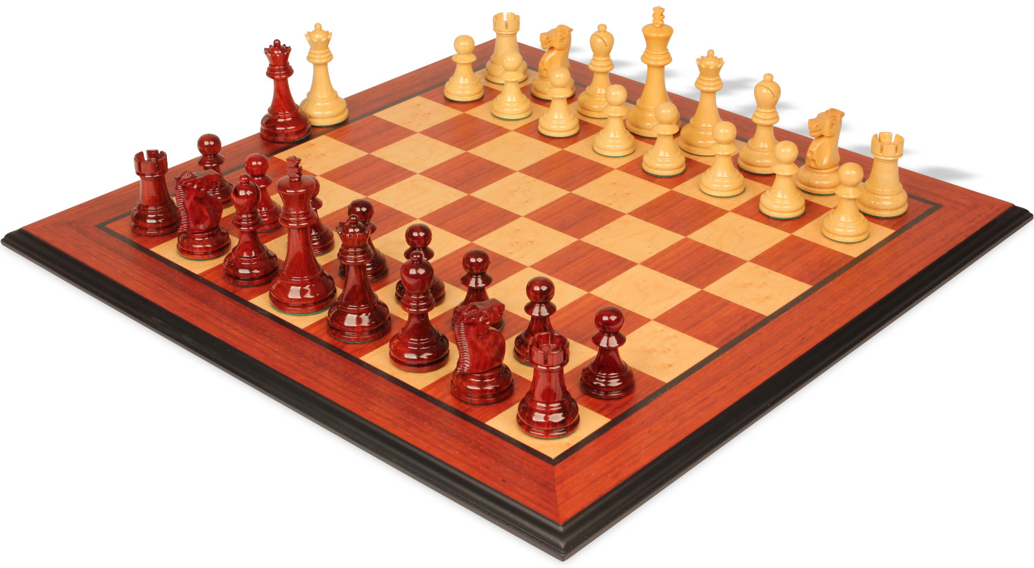 The Craftsman Series Chess Set Padauk & Boxwood Pieces with Padauk ...