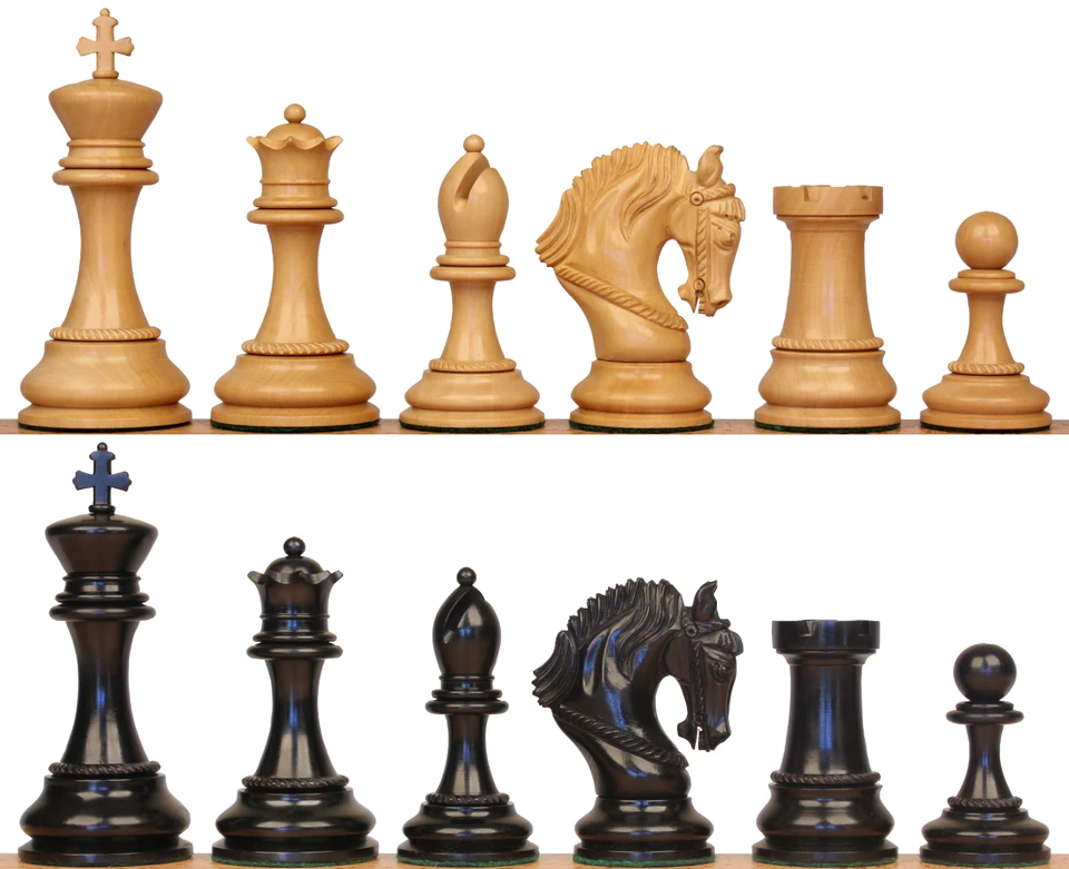 Chess Set – Hengroen Staunton – Ebony – 4.6” King – The Chess Store