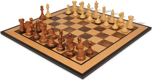 New Exclusive Staunton Chess Set Golden Rosewood & Boxwood Pieces with ...