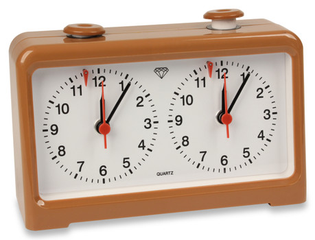 The Chess Store Easy-Read Diamond Quartz Chess Clock - Brown - The ...