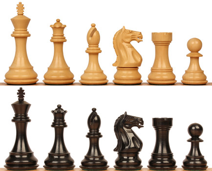 Chess Set – Fierce Knight – Black – 4” King – The Chess Store