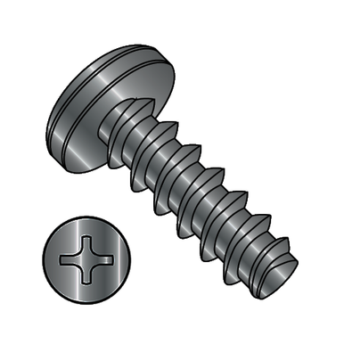 4 x 5/8" Phil Pan Head Black Zinc Finish (Box of 25) - Albany Steel ...