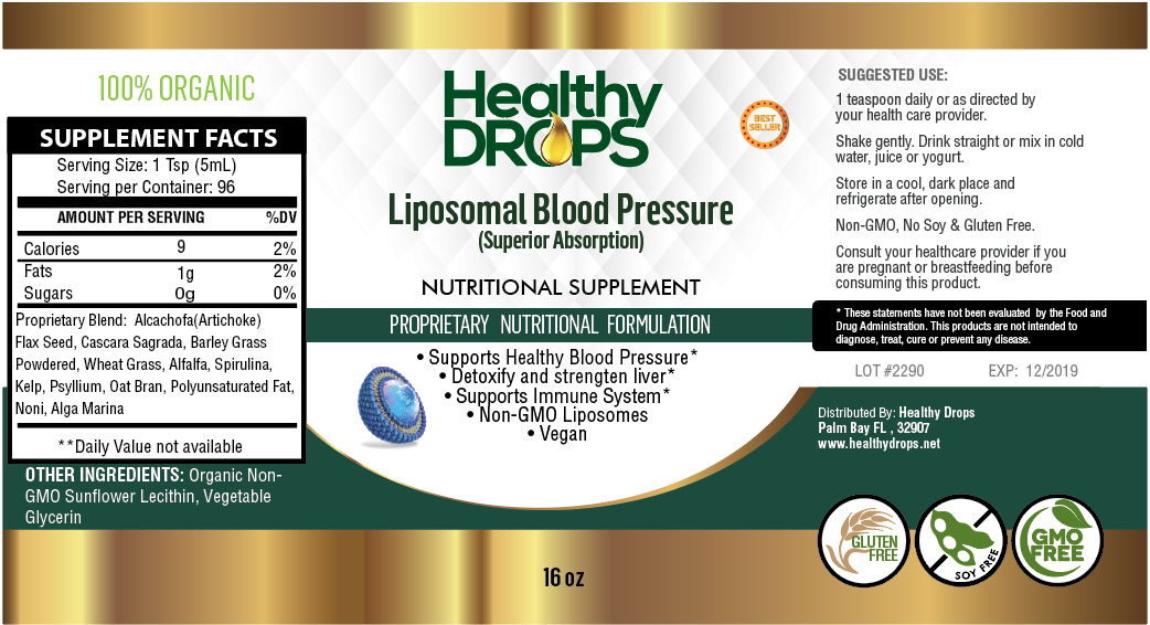 Liposomal Blood Pressure - Healthy Drops 16 oz (473 ml) SPECIAL ORDER