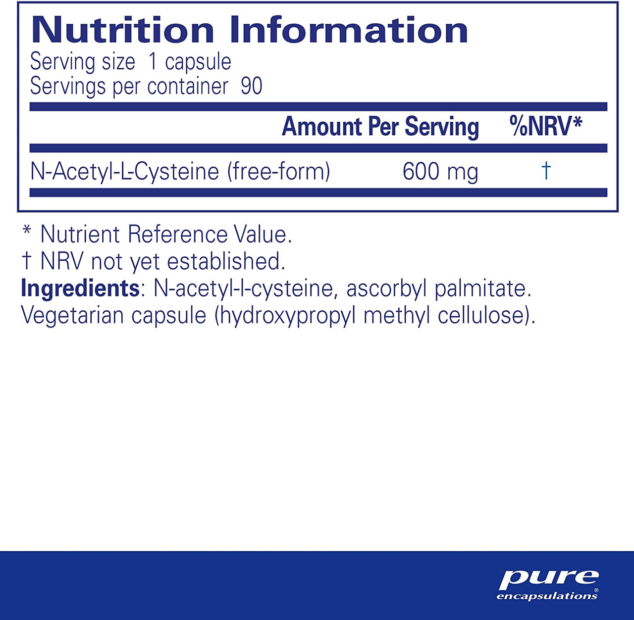 NAC - Pure Encapsulations 600 mg 90 caps