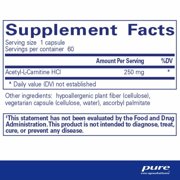 Acetyl-l-Carnitine - Pure Encapsulations 250 mg 60 caps