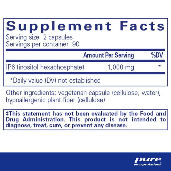 IP6 (inositol hexaphosphate) - Pure Encapsulations 180 caps - MorNatural