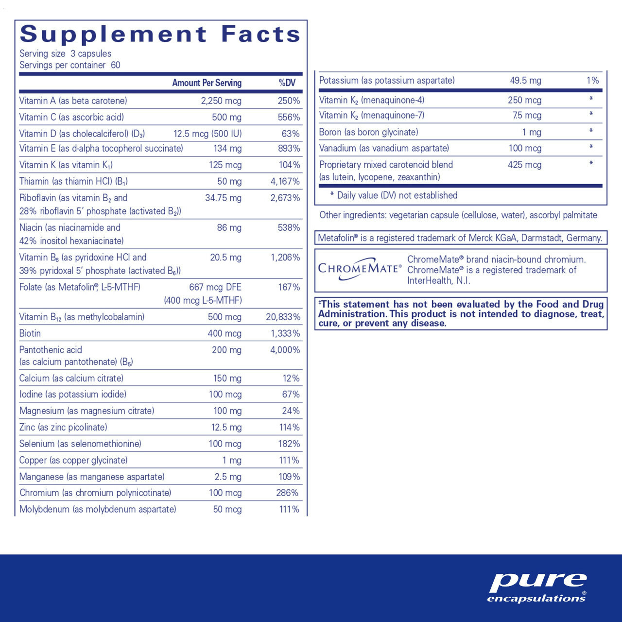 Nutrient 950 with Vitamin K - Pure Encapsulations 180 caps - MorNatural