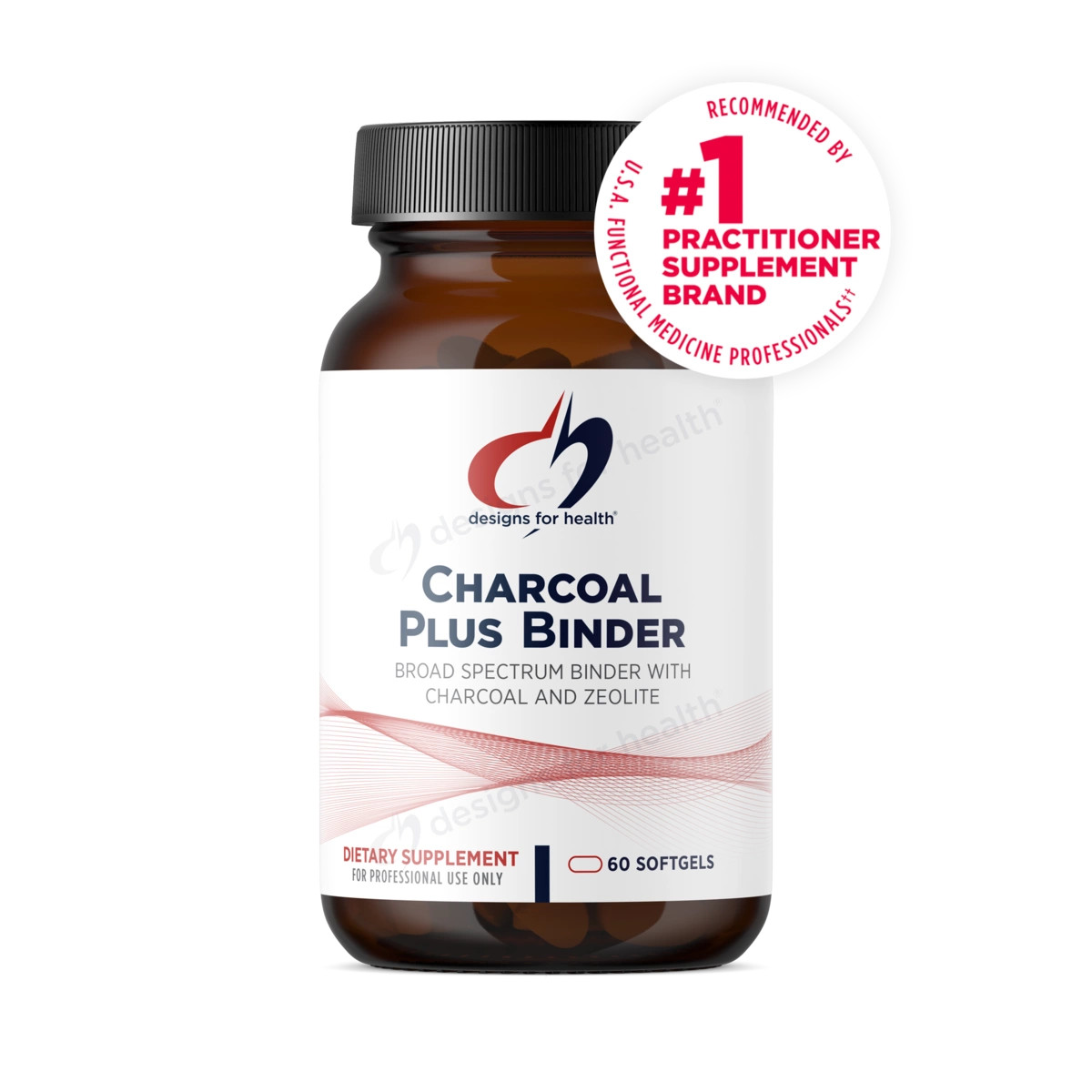 Charcoal Plus Binder - Designs for Health 60 Softgels SPECIAL ORDER