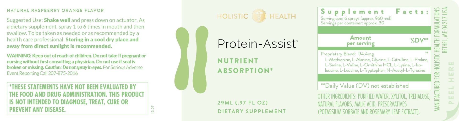 Protein-Assist™ Nutrient Absorption Spray - Holistic Health 0.97oz ...