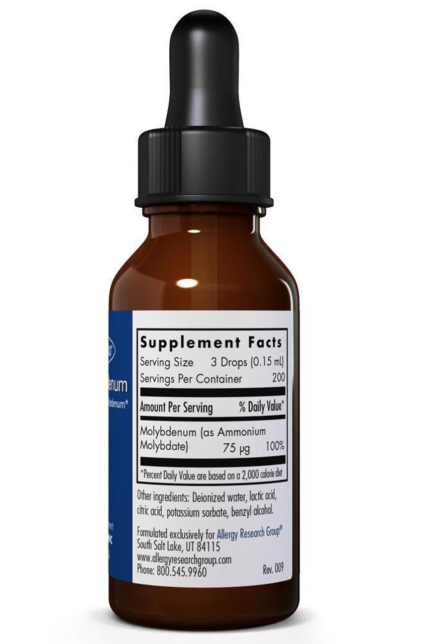 Liquid Molybdenum - Allergy Research Group 1 oz (30 ml) SPECIAL ORDER