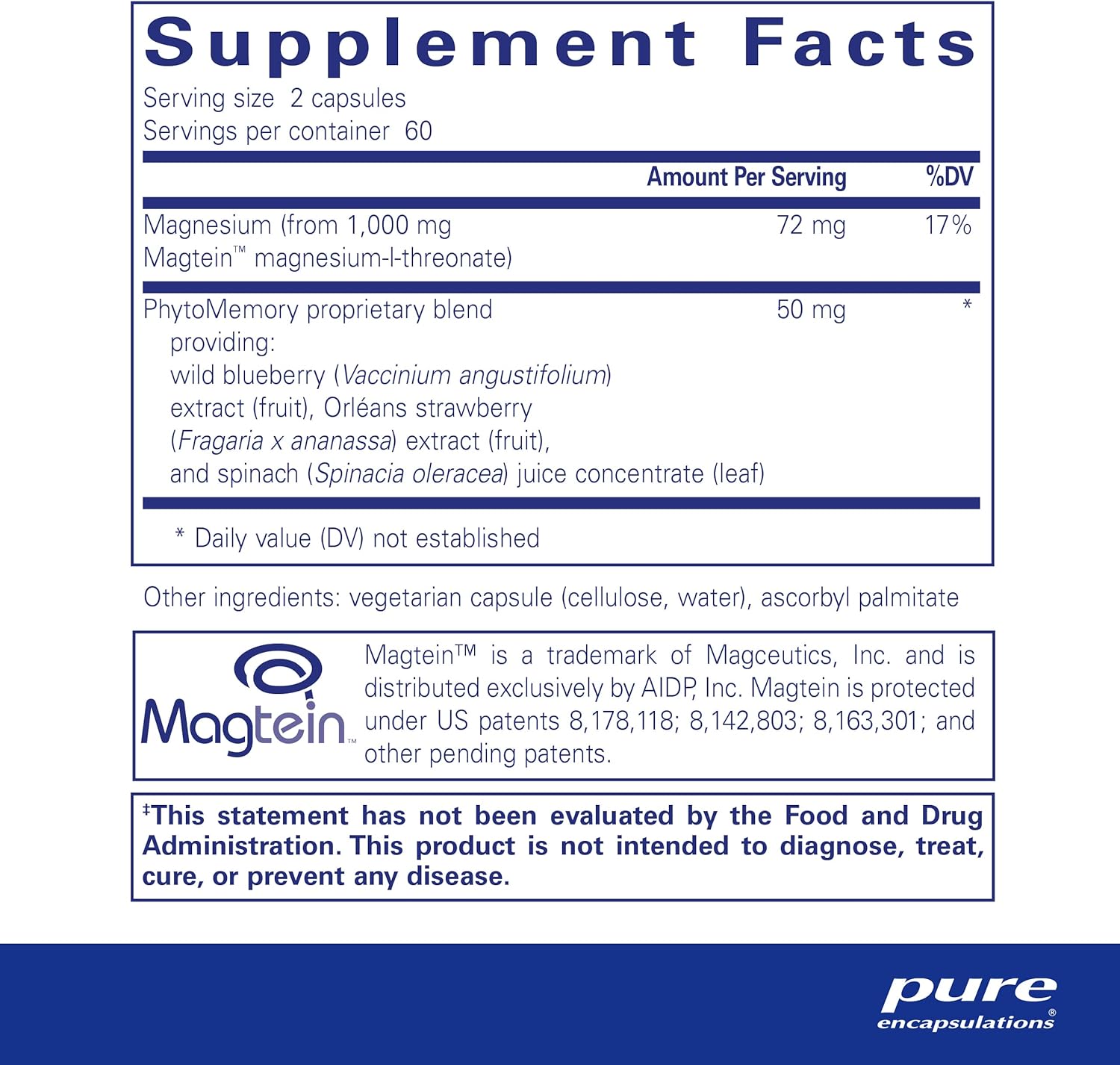 CogniMag - Pure Encapsulations 120 caps SPECIAL ORDER
