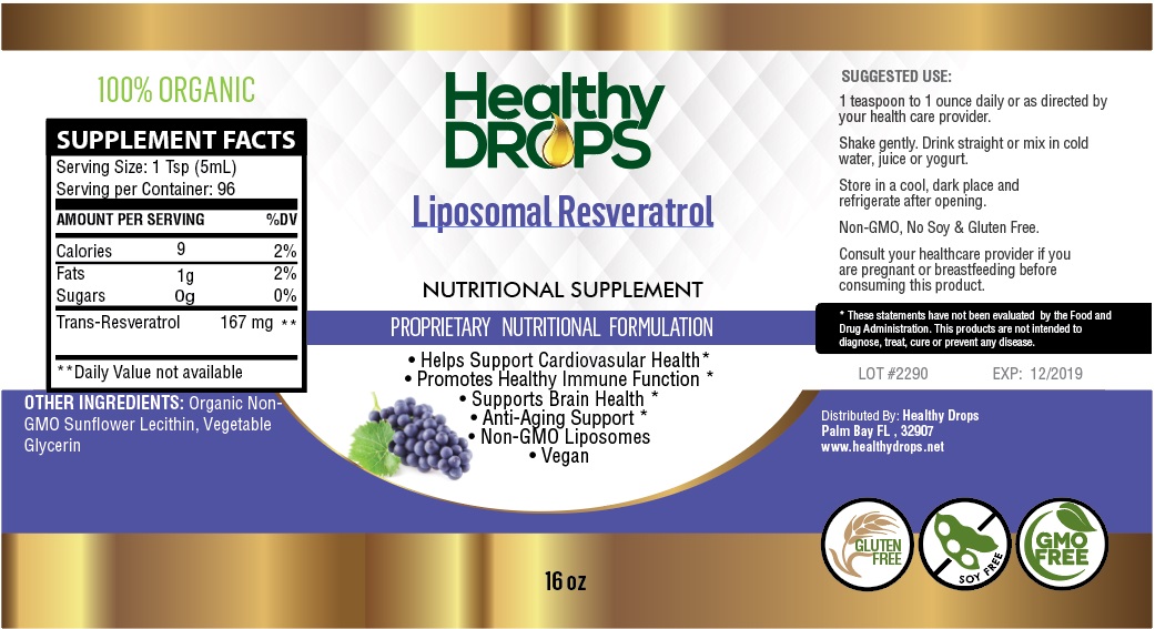 Liposomal Resveratrol - Healthy Drops 16 oz (473 ml) SPECIAL ORDER