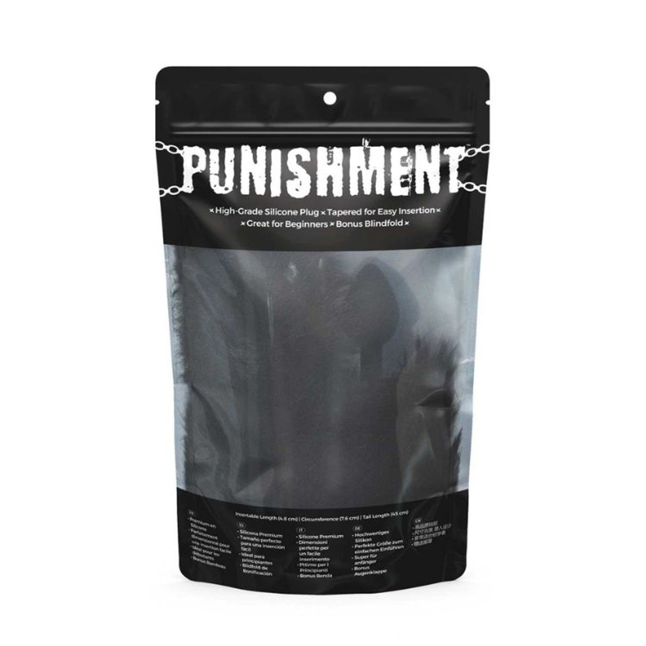 Punishment Fox Tail Silicone Butt Plug Black Anal Plugs