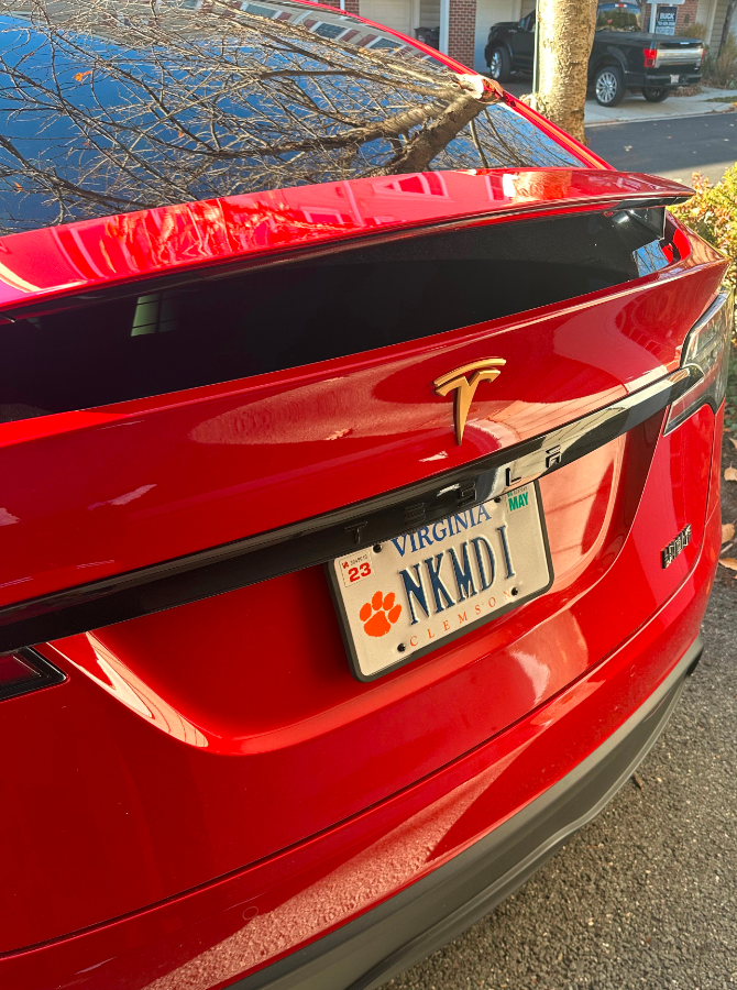 premium oem Model X thick style front rear t badge replacement emblem ...