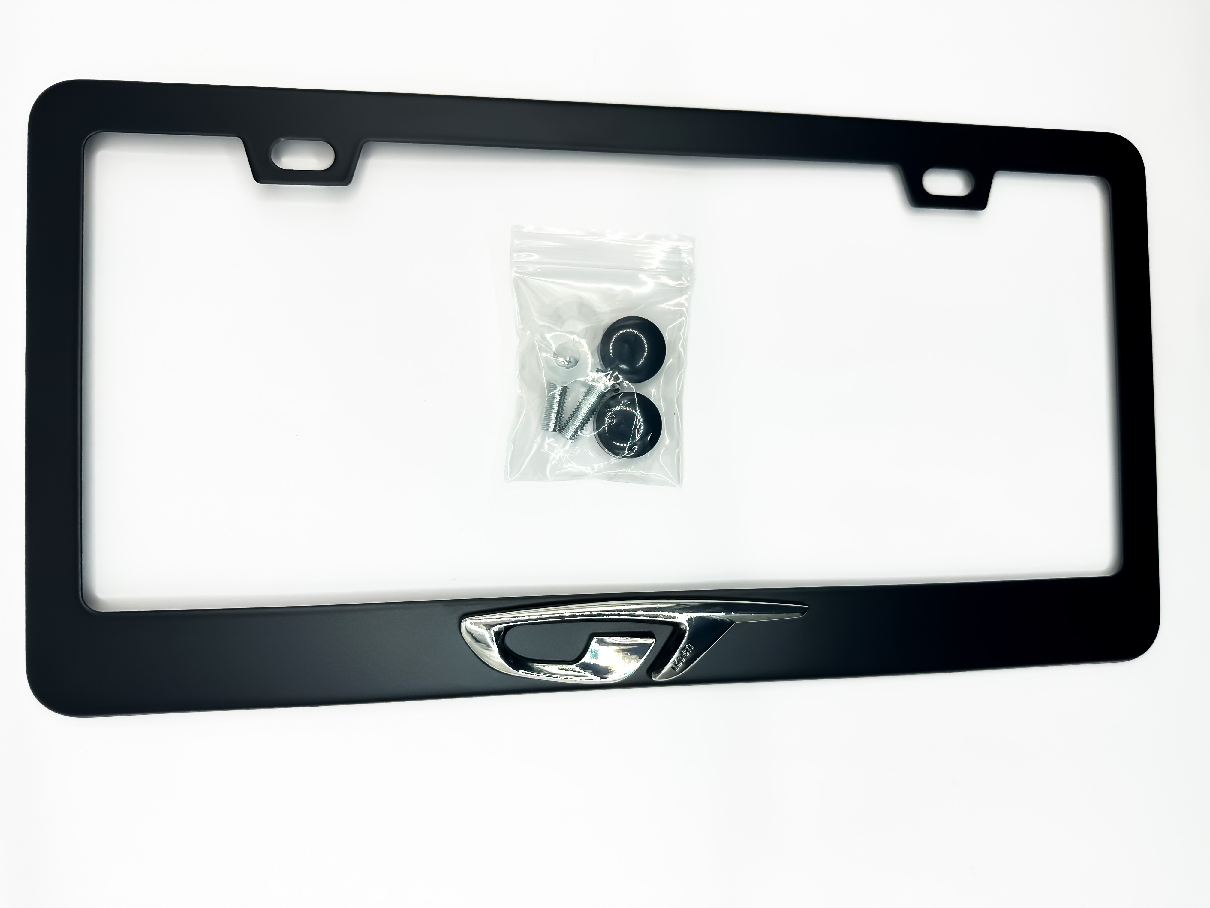 chrome OPEL GT GM OEM black license plate frame Saturn Sky Pontiac Solstice