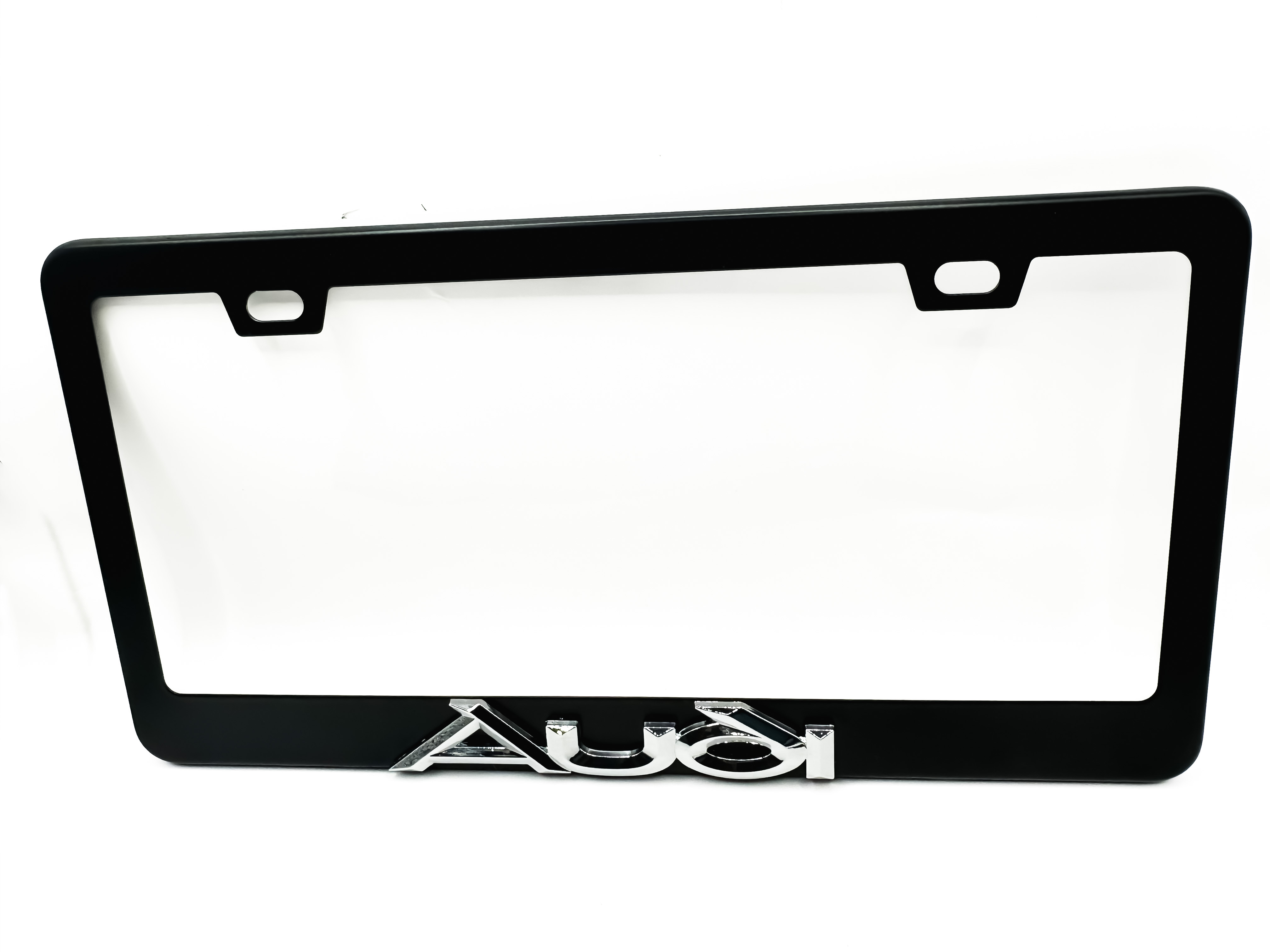 Audi black license plate frame satin matte black metal stainless steel ...