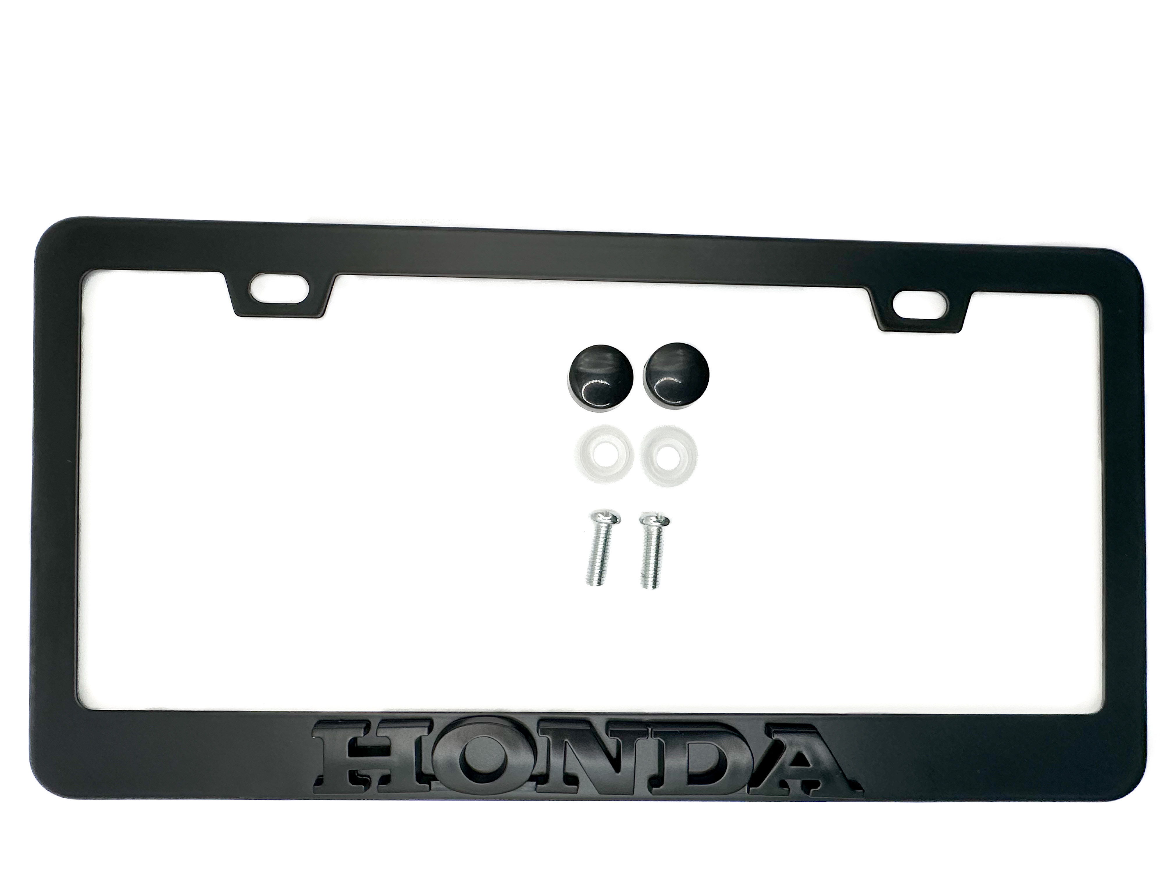 Honda black license plate frame stainless steel satin matte accord ...