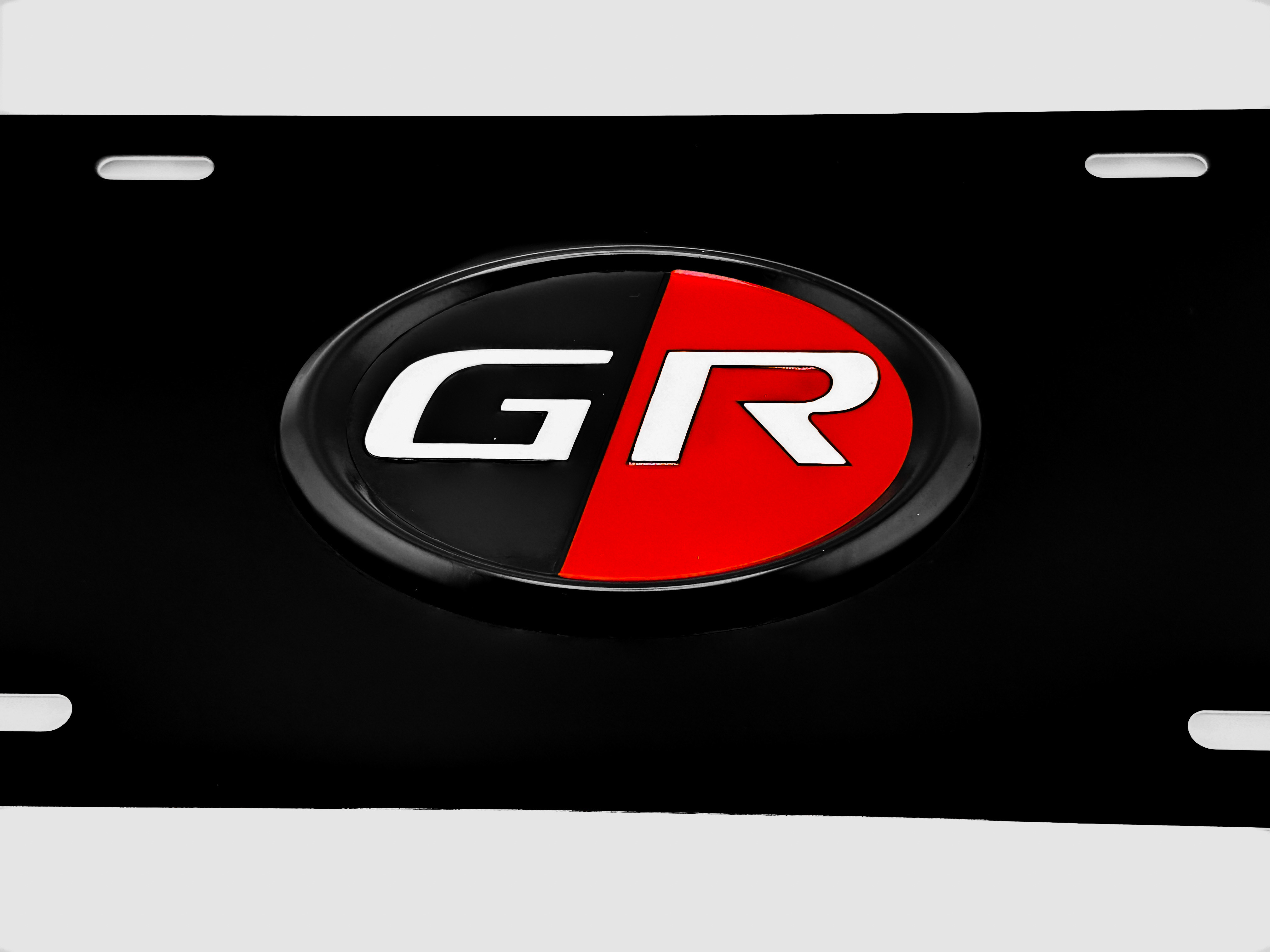 Toyota gr logo black front vanity license plate frame gr86 supra camry ...