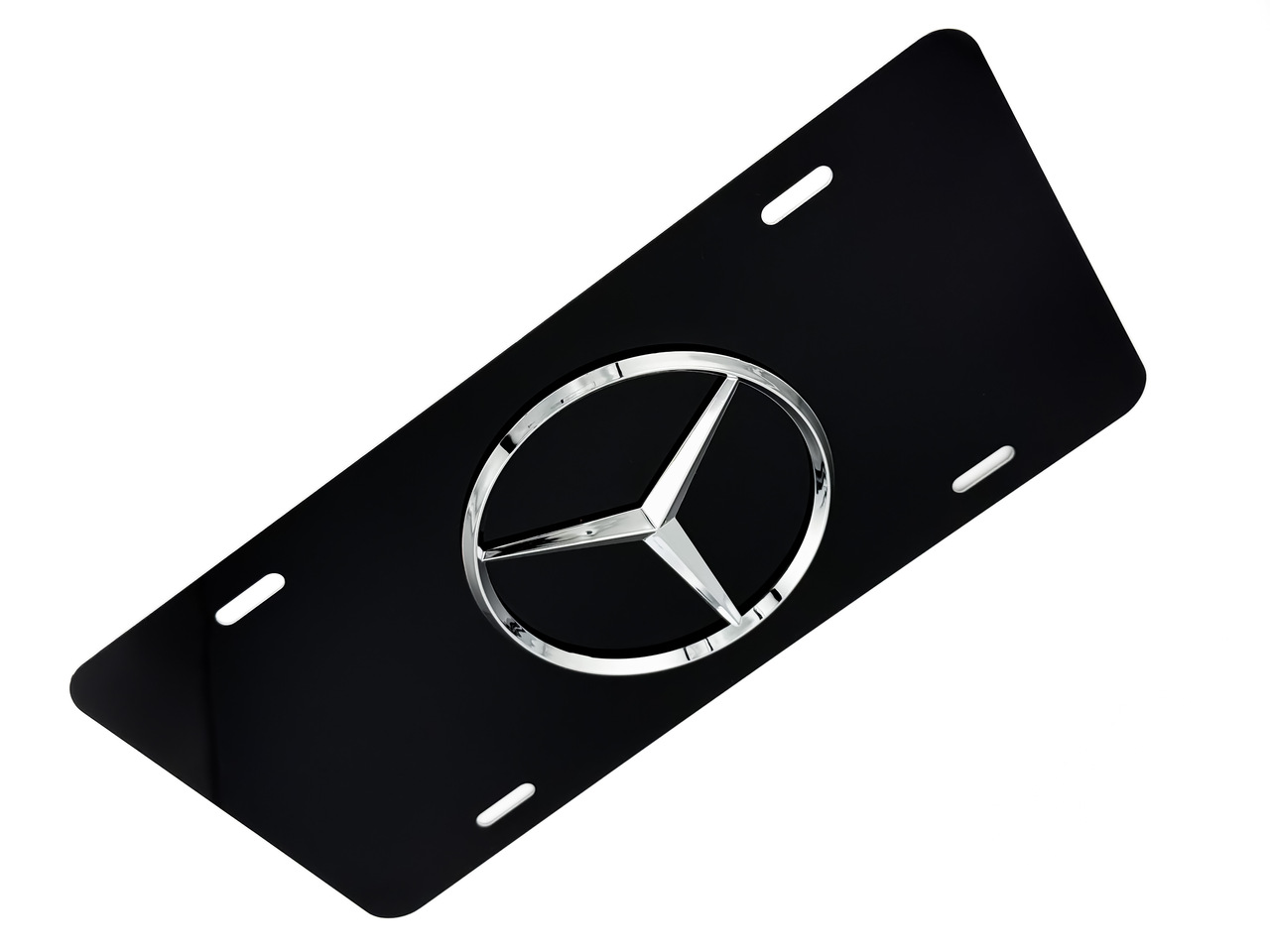 Mercedes mercedez bens benz amg front vanity license plate gloss black ...