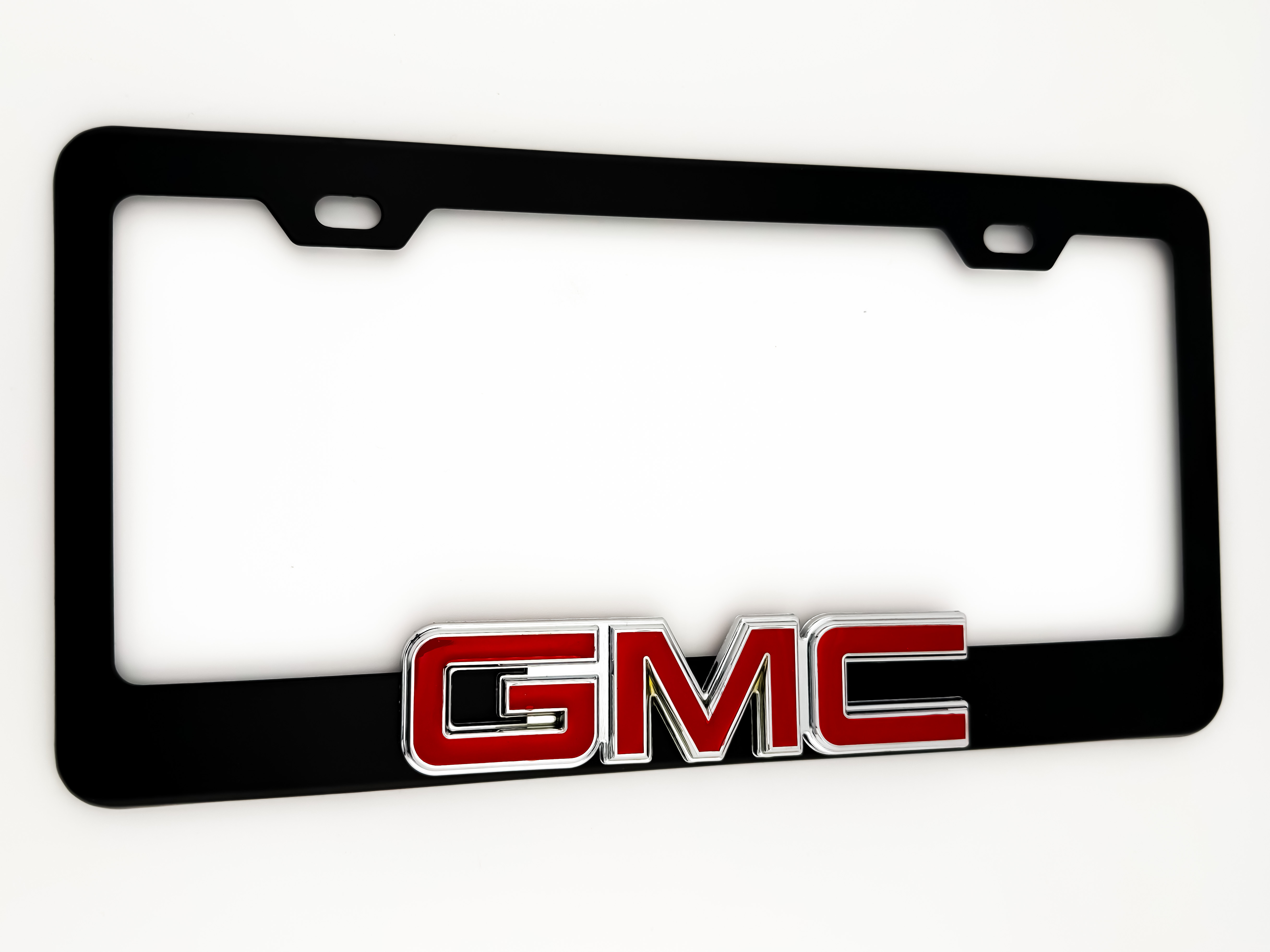 gmc black stanless steel license plate frame gt black front vanity ...