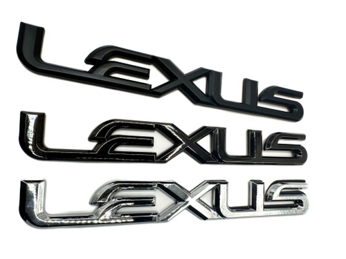 7.5" x 1" LEXUS letter emblem rear black chrome red green white gray ...