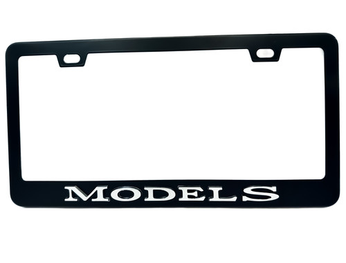 model S black oem spec license plate frame number tag frame satin matte ...