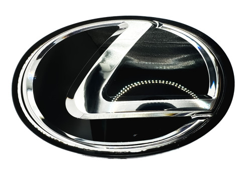 LEXUS OEM Front Badge 190mm x 140mm Size. Chrome with gloss black color ...
