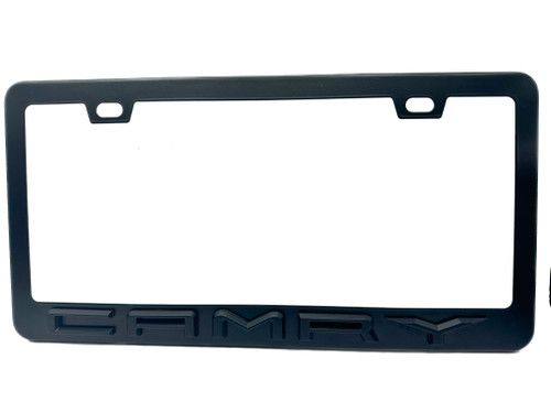 black camry license plate frame number tag black trim satin matte ...