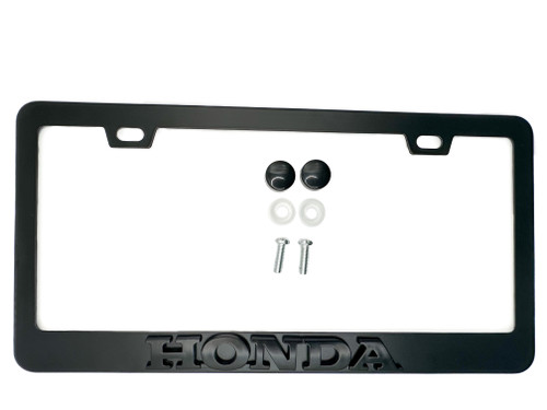 Honda black license plate frame stainless steel satin matte accord ...