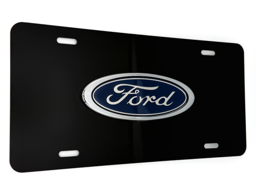 Ford black front vanity plate frame gloss matte satin OEM mustang mach ...