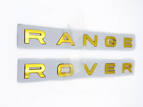 gold range rover lettering badge emblem logo replacement front rear ...
