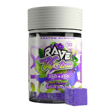 Rave Kratom Numb - Kratom + Kava Gummies | 10ct