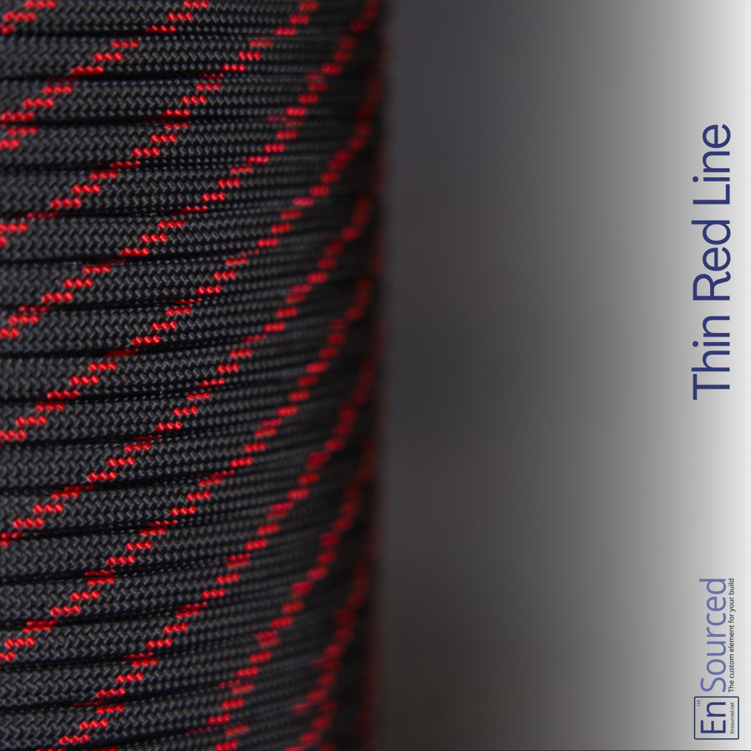 Thin Red Line Paracord Cable Sleeving for PC Modding