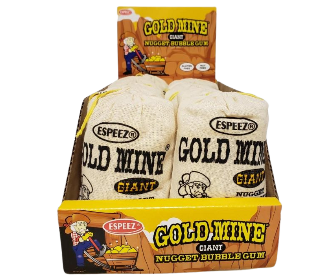 Giant Gold Mine Nugget Bubble Gum 12 Count Bags Candy Barn Express