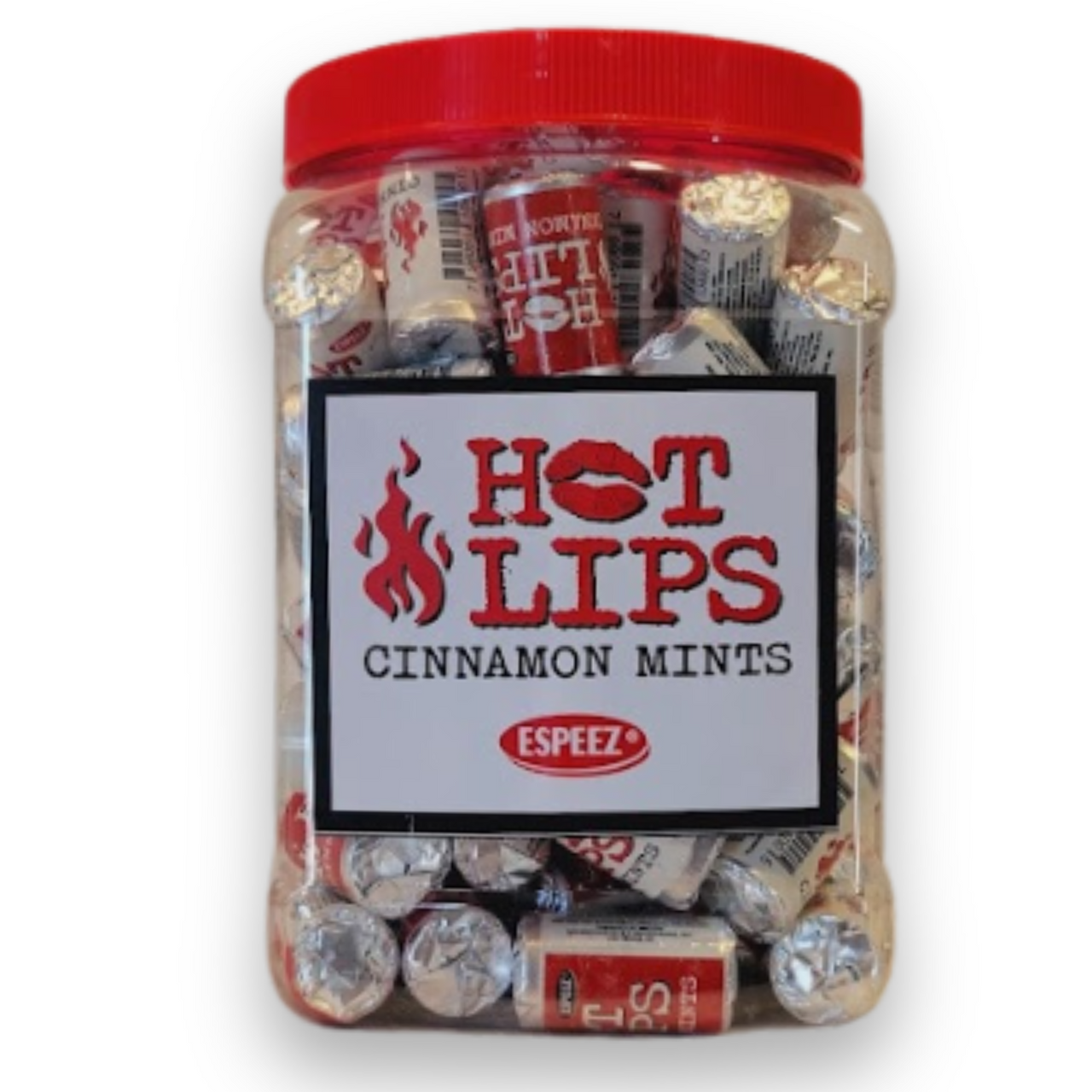 Hot Lips Mints - Cinnamon Flavored - 100 Ct. Jar