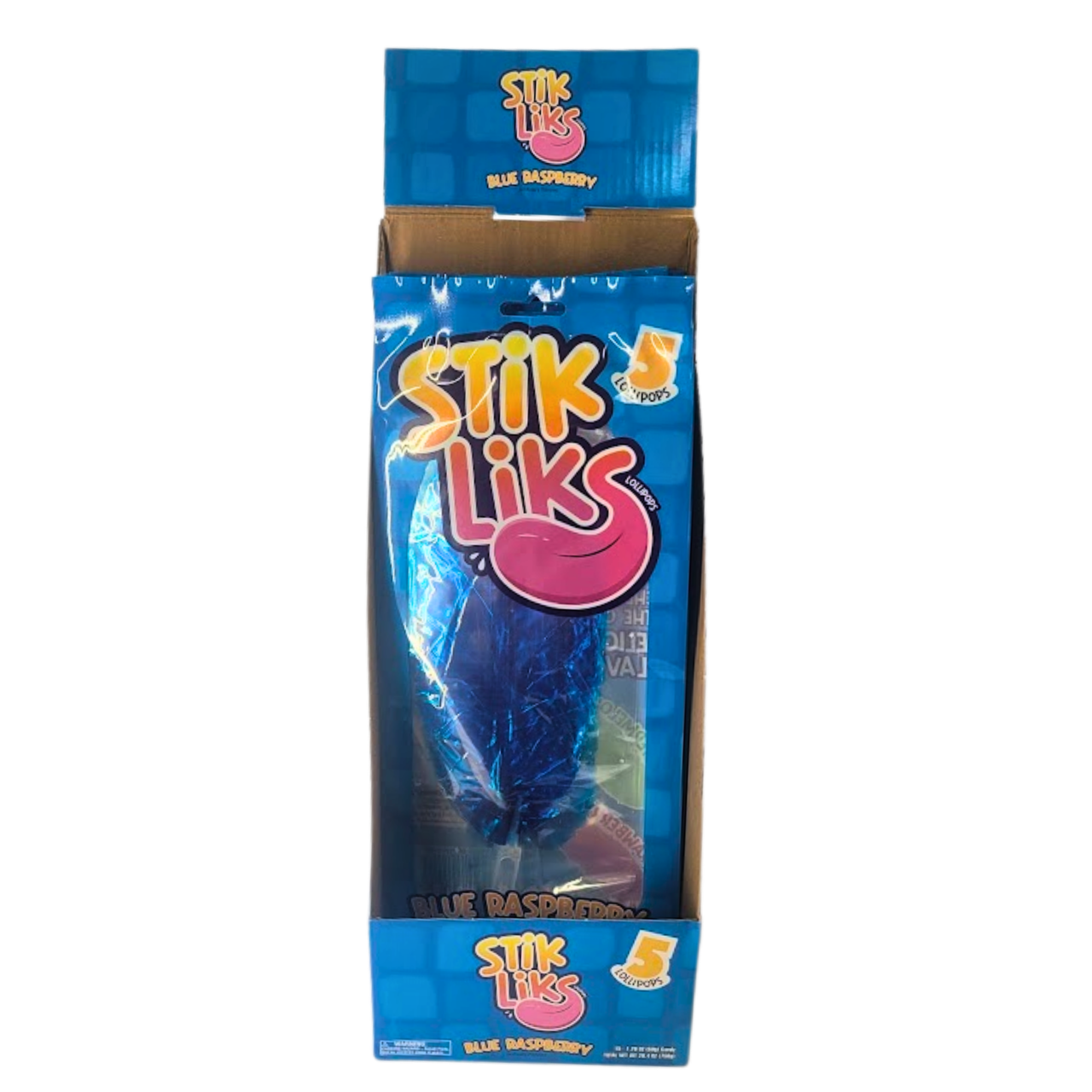 Stik Liks Lollipops – 5 Lollipops Per Bag - 15 Ct Box Display - Blue ...