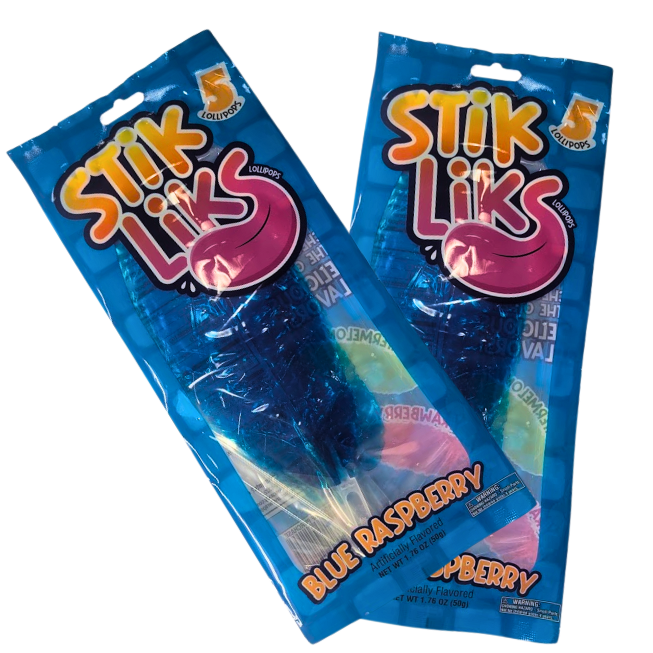 Stik Liks Lollipops – 5 Lollipops Per Bag - 15 Ct Box Display - Blue ...