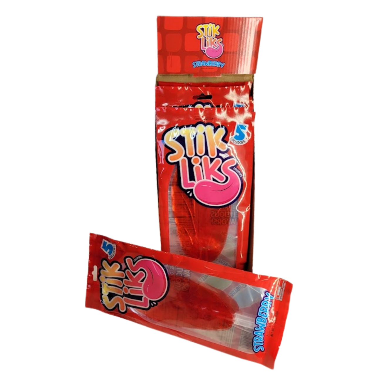 Stik Liks Lollipops – 5 Lollipops Per Bag - 12 Ct Box Display - Blue ...