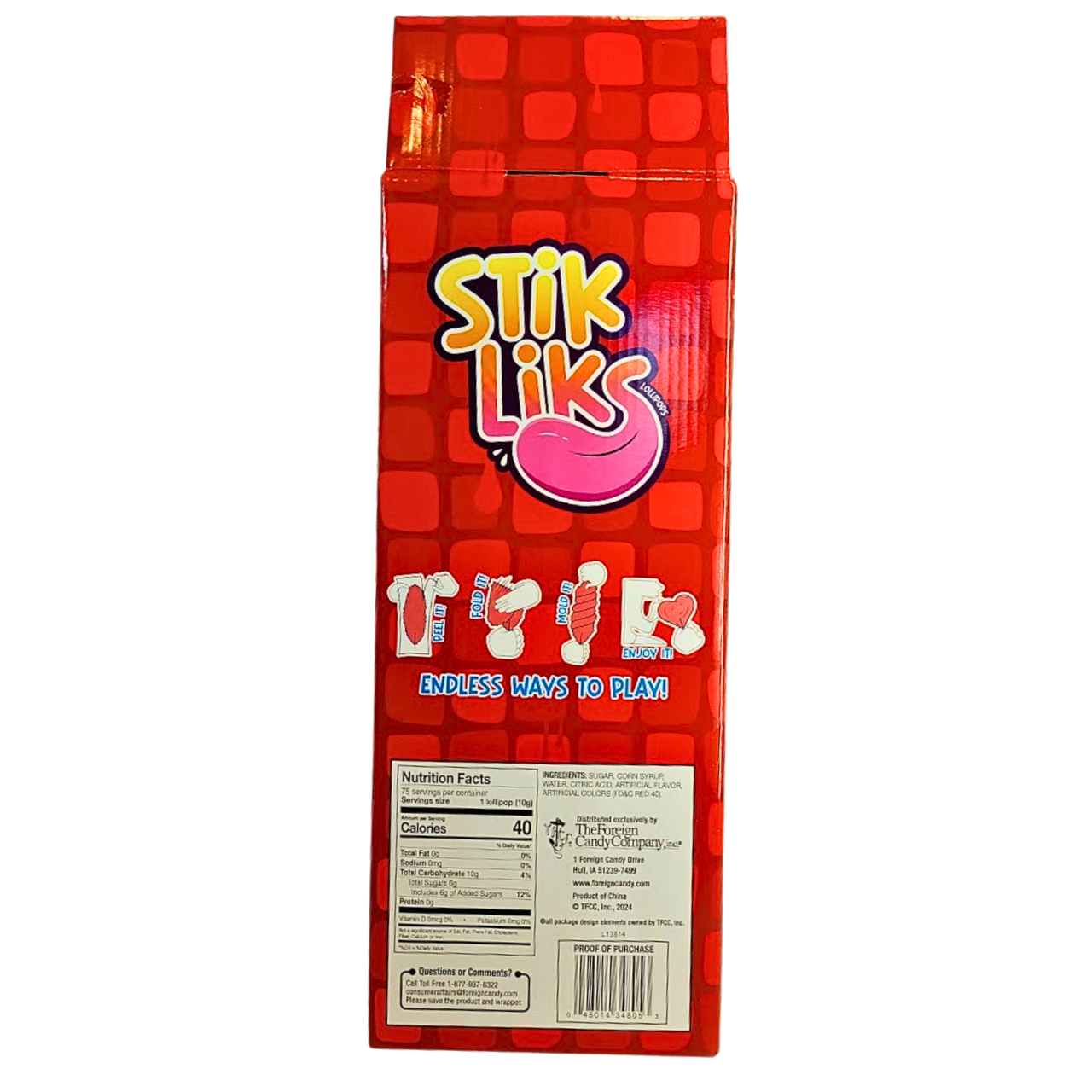 Stik Liks Lollipops – 5 Lollipops Per Bag - 12 Ct Box Display - Blue ...