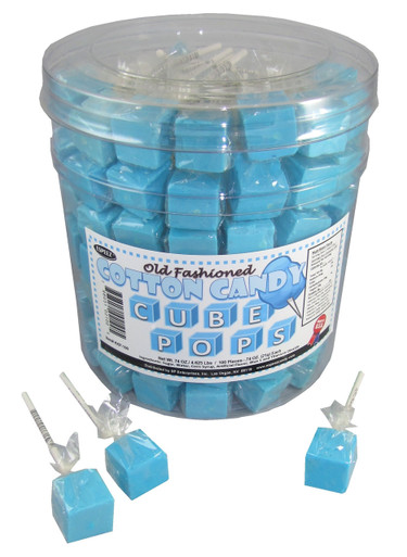 Cotton Candy Cube Pops - 100 Ct Tub - Candy Barn Express