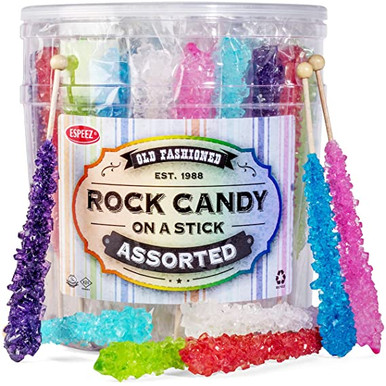 Rock Candy On A Stick - Assorted - 36 Ct. Tub - Candy Barn Express