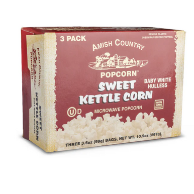 Microwave Popcorn Sweet Kettle Corn - 12 Ct. Case or 3 Count Bags