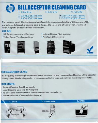 Presaturated Bill Validator Cleaning Cards, Compatible with All Bill ...