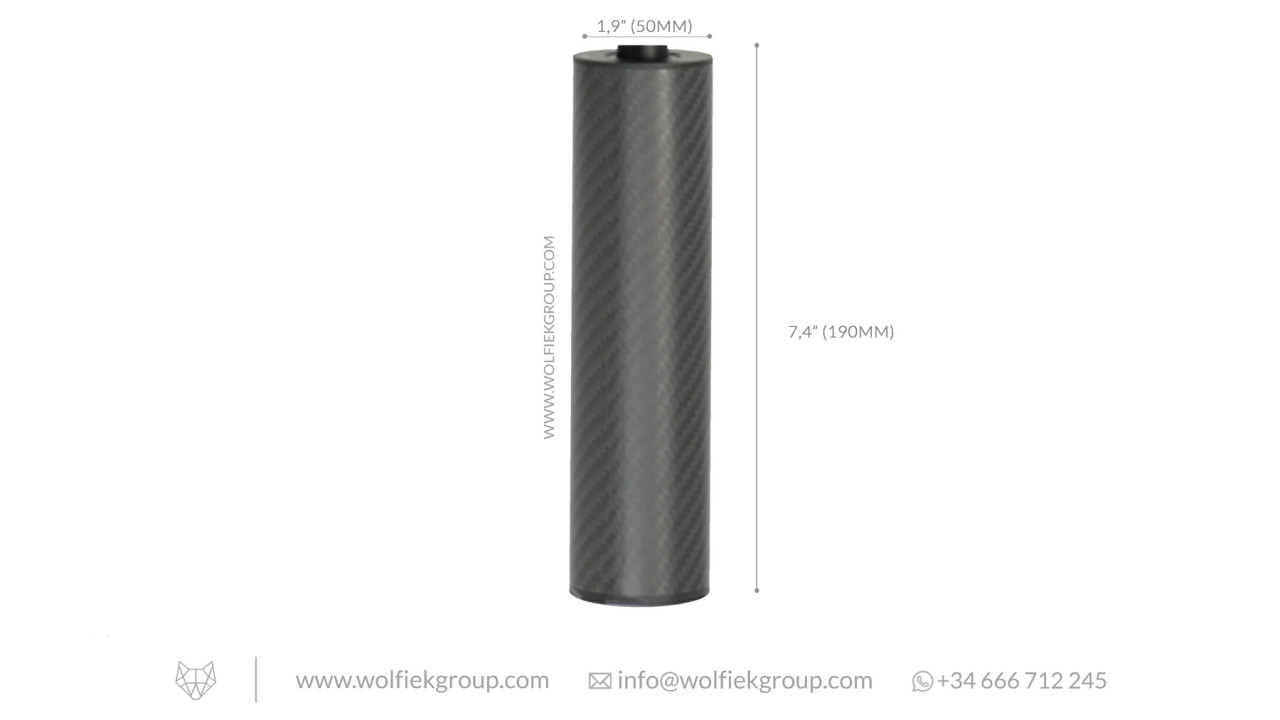 RTI Hush 50 Suppressor 50mm Carbon Fits Mora Only as Male End Fitment ...