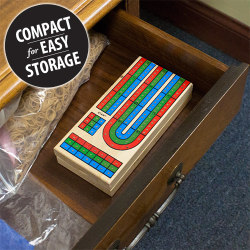 Wooden 3 Track Cribbage Board - Gamblers Bargain Den