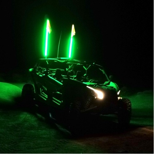 Kawasaki Mule / Ridge / Teryx Green Safety Whip by Pyramid Whips Green ...